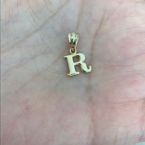 Element Shine | Jewelry | K Solid Gold Small Mini Initial Letter R ...